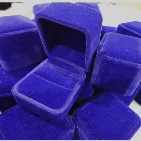Unknown | Storage & Organization | Dozen Sapphire Blue Velvet Ring ...